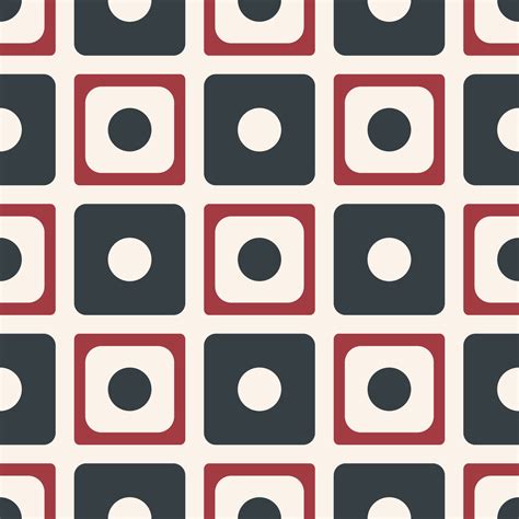 Contemporary Red Blue Color Small Geometric Square Circle Random Shape