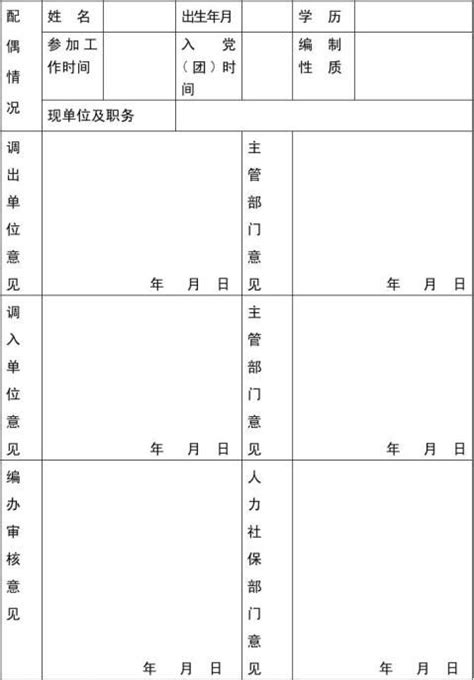 事业单位工作人员调动申请表 范文118