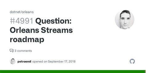 question orleans streams roadmap · issue 4991 · dotnet orleans · github