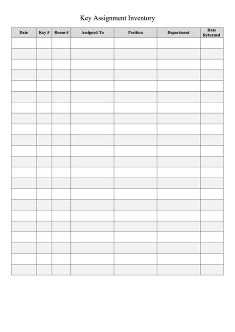 Key Assignment Inventory Printable Pdf Download