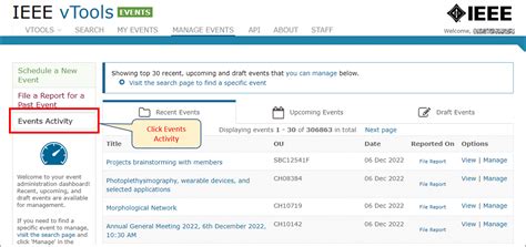 Events Activity Dashboard Ieee Vtools Knowledgebase