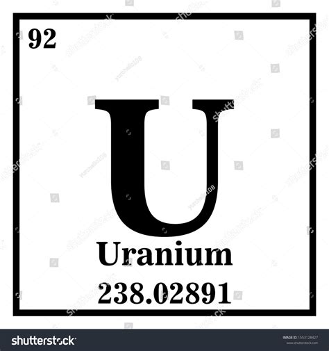 Uranium Periodic Table Elements Vector Illustration Stock Vector