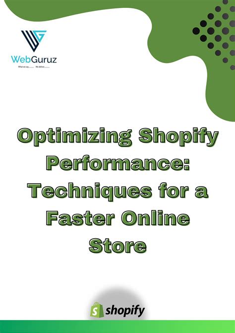 optimizing shopify performance techniques for a faster online store