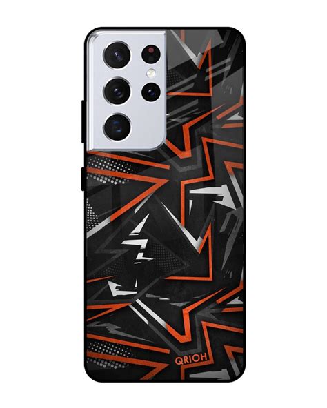 Buy Abstract Printed Premium Glass Cover For S21 Ultra Impact Resistant Matte Finish Online In