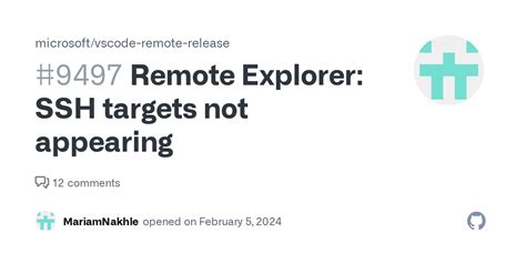 Remote Explorer Ssh Targets Not Appearing · Issue 9497 · Microsoftvscode Remote Release · Github