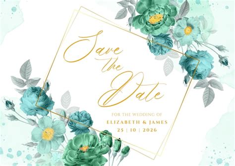 Premium Psd Save The Date Background With Romantic Floral