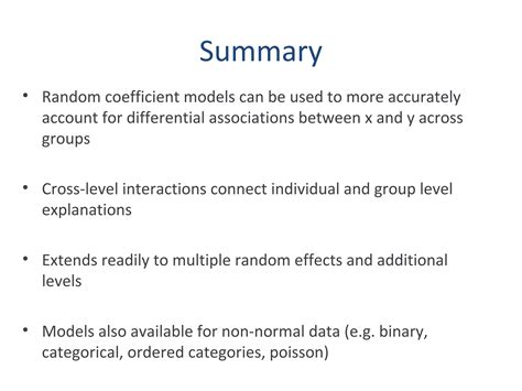 Multi Level Modelling Random Coefficient Models Ian Brunton Smith