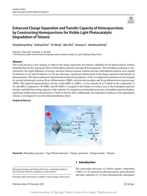 Enhanced Charge Separation And Transfer Capacity Of Heterojunctions By