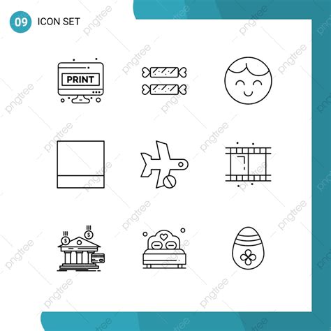 Simple Outline Vector Hd Png Images Editable Vector Line Pack Of 9