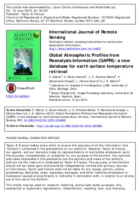 Pdf Global Atmospheric Profiles From Reanalysis Information Gapri