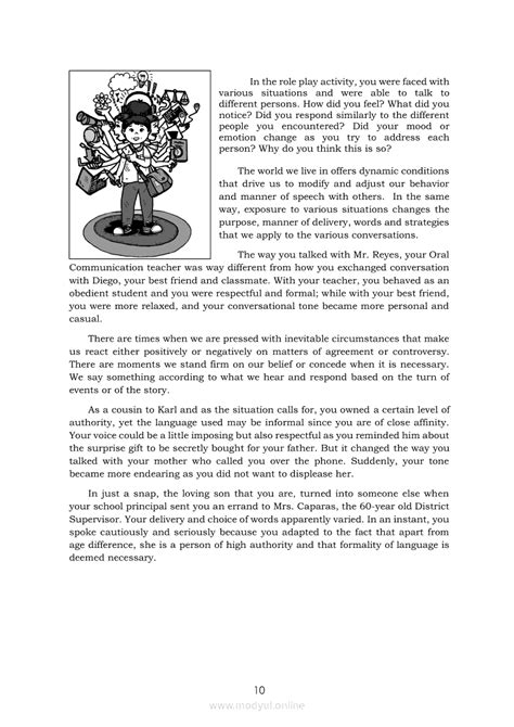 Oral Communication In Context Quarter 2 Module 2 Understanding Speech Context Speech Style