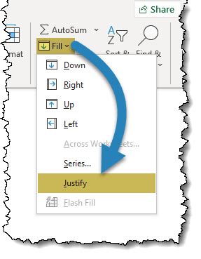 Hidden Excel Feature Justify Text Or Fill Justify What Are They Xelplus Leila Gharani