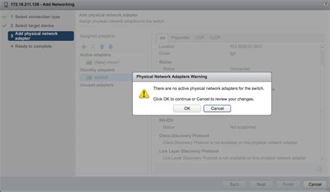 There Are No Active Physical Network Adapters For The Switch Vmware Vsphere