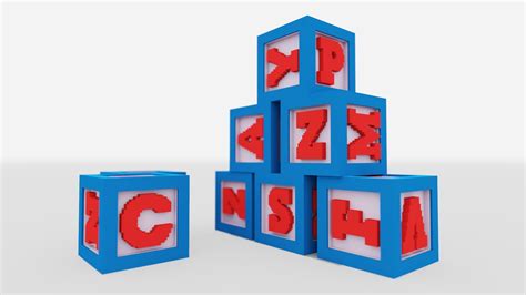 3d Voxel Alphabet Blocks Set Model Turbosquid 1835625