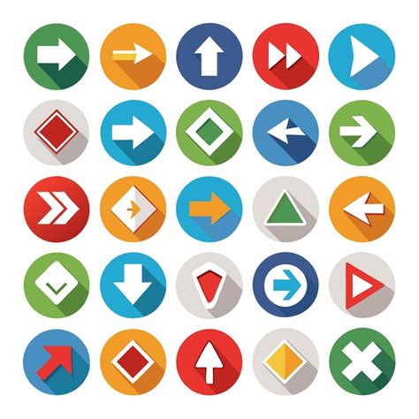 Premium Vector Colorful Flat Arrow Icons Collection Vector Icons For UI Design