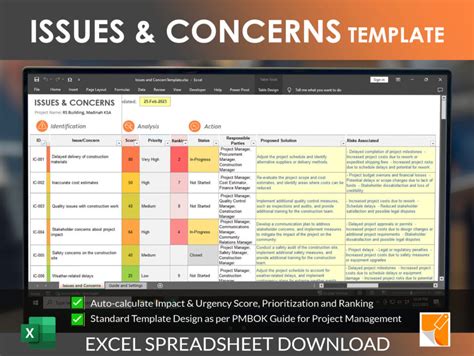 Issues And Concerns Template Rocket Sheets