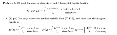 Solved Problem 3 35 Pts Random Variables X Y And Z Has