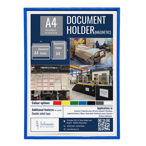 Magnetic Document Holder A4 Size Pack Of 4 Infomate