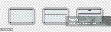 기차와 지하철 창 내부 지하철의 인테리어 기차의 마차의 창 통근 및 시외 철도 전송아이콘 투명 한 배경에 격리 된 여행 금속