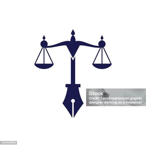 펜촉에서 정의 규모를 상징하는 사법 균형이 있는 법 로고 벡터 개념에 대한 스톡 벡터 아트 및 기타 이미지 개념 개념과 주제 결정 Istock