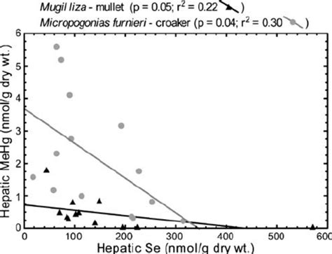 Relationship Between Methylmercury And Selenium Concentrations In