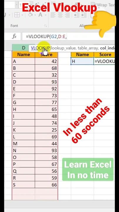 Excel Vlookup Formula Easy Quick 60seconds Viral Trending Ytshorts Shorts Latest