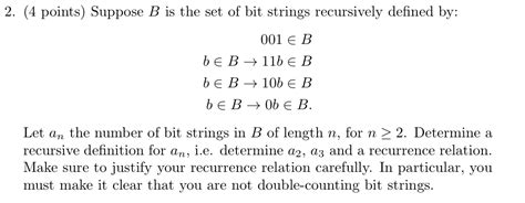 solved 2 4 points suppose b is the set of bit strings