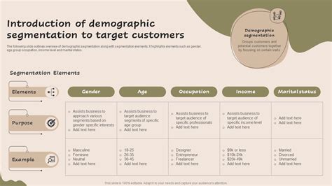 Introduction Of Demographic Segmentation Strategic Guide For Market Mkt