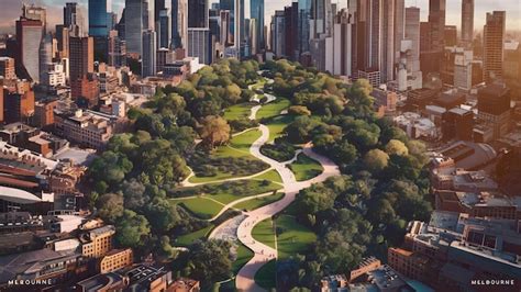 Premium Photo Big City And Park In Melbourne