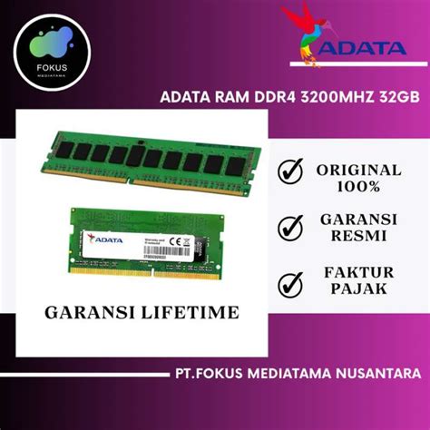 Promo Adata Premier Ddr4 3200mhz 32gb U Dimm Sodimm Ram Pc Laptop Diskon 23 Di Seller