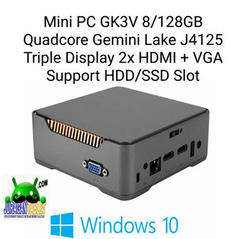 Jual Mini PC GK3V 8 128GB SSD J4125 Triple Display HDMI VGA Windows 10 PRO Jakarta Barat