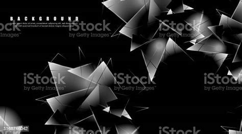 겹치는 빛나는 삼각형이 있는 추상적 배경입니다 격리 된 검은 색 배경 Eps 10의 벡터 그림 3차원 형태에 대한 스톡 벡터