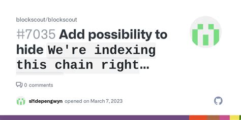 Add Possibility To Hide `were Indexing This Chain Right Now