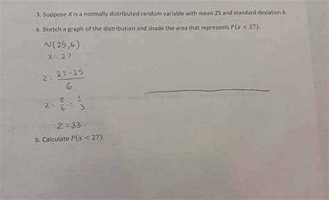 Solved 3 Suppose X Is A Normally Distributed Random