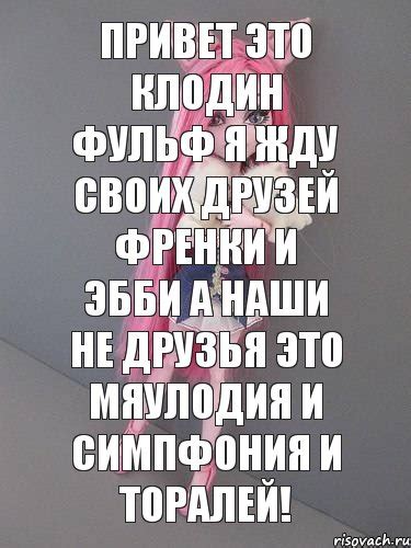 Привет это Клодин фульф я жду своих друзей Френки и Эбби а наши не