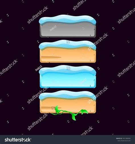 Set Winter Game Ui Board Button Stock Vector Royalty Free Shutterstock