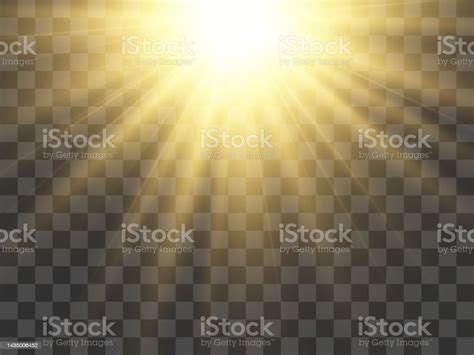 밝고 아름다운 별 투명한 배경에 대한 조명 효과의 벡터 일러스트레이션입니다 광선에 대한 스톡 벡터 아트 및 기타 이미지 광선 디자인 렌즈 플레어 Istock
