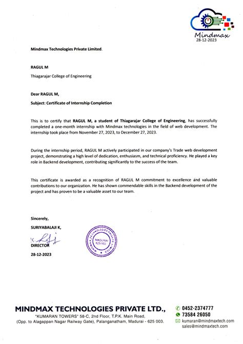 ragul m on linkedin internship webdevelopment backenddevelopment mindmaxtechnologies…