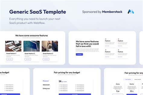 The Ultimate Saas Ui Kit Generic Saas Template Webflow Templates Saas Templates Ui Kit