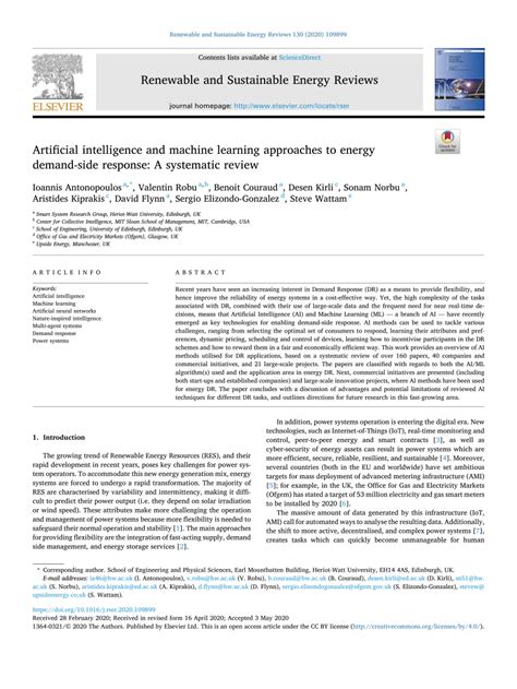 Pdf Artificial Intelligence And Machine Learning Approaches To Energy Demand Side Response A