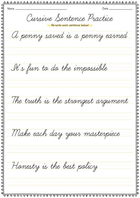 Cursive Handwriting Practice Adults