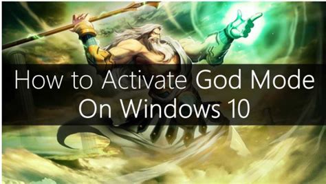 Activate GodMode In Windows 7 8 10