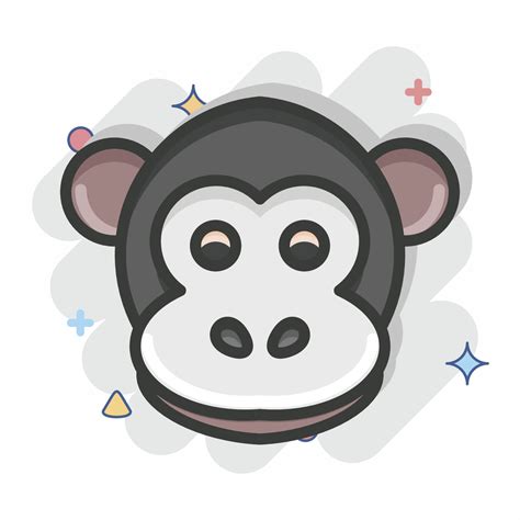 Icon Monkey Related To Animal Head Symbol Comic Style Simple Design
