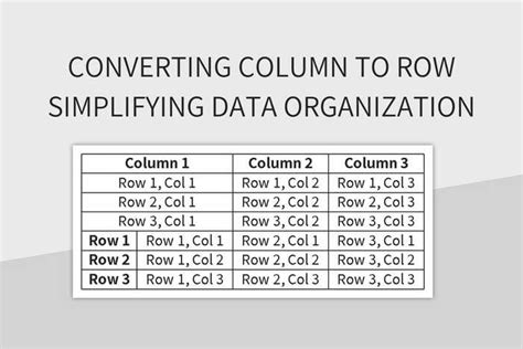 converting column to row simplifying data organization excel template free download pikbest