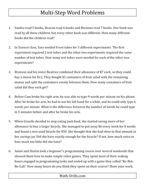 Multiplying Decimals Word Problems Worksheets