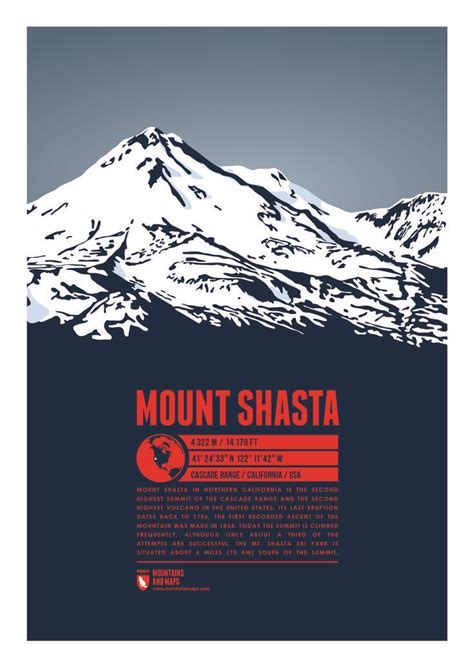 Mount Shasta Vulkan Tuschezeichnungen Skigebiet