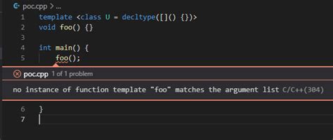 intellisense reports error when template default argument is decltype lambda c 20 · issue