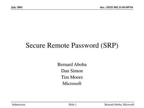Ppt Secure Remote Password Srp Powerpoint Presentation Free Download Id6882270