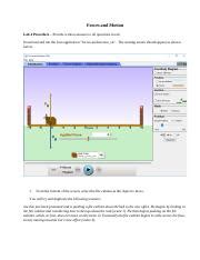 Lab Procedure 4 Pdf Forces And Motion Lab 4 Procedure Provide Written Answers To All