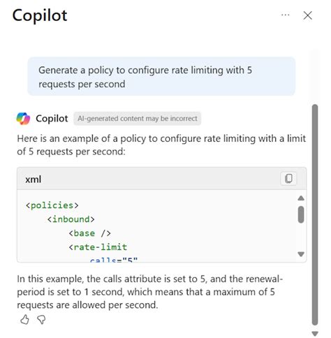 Microsoft Copilot을 사용하여 Azure에서 Api 관리 정책 작성 Microsoft Learn
